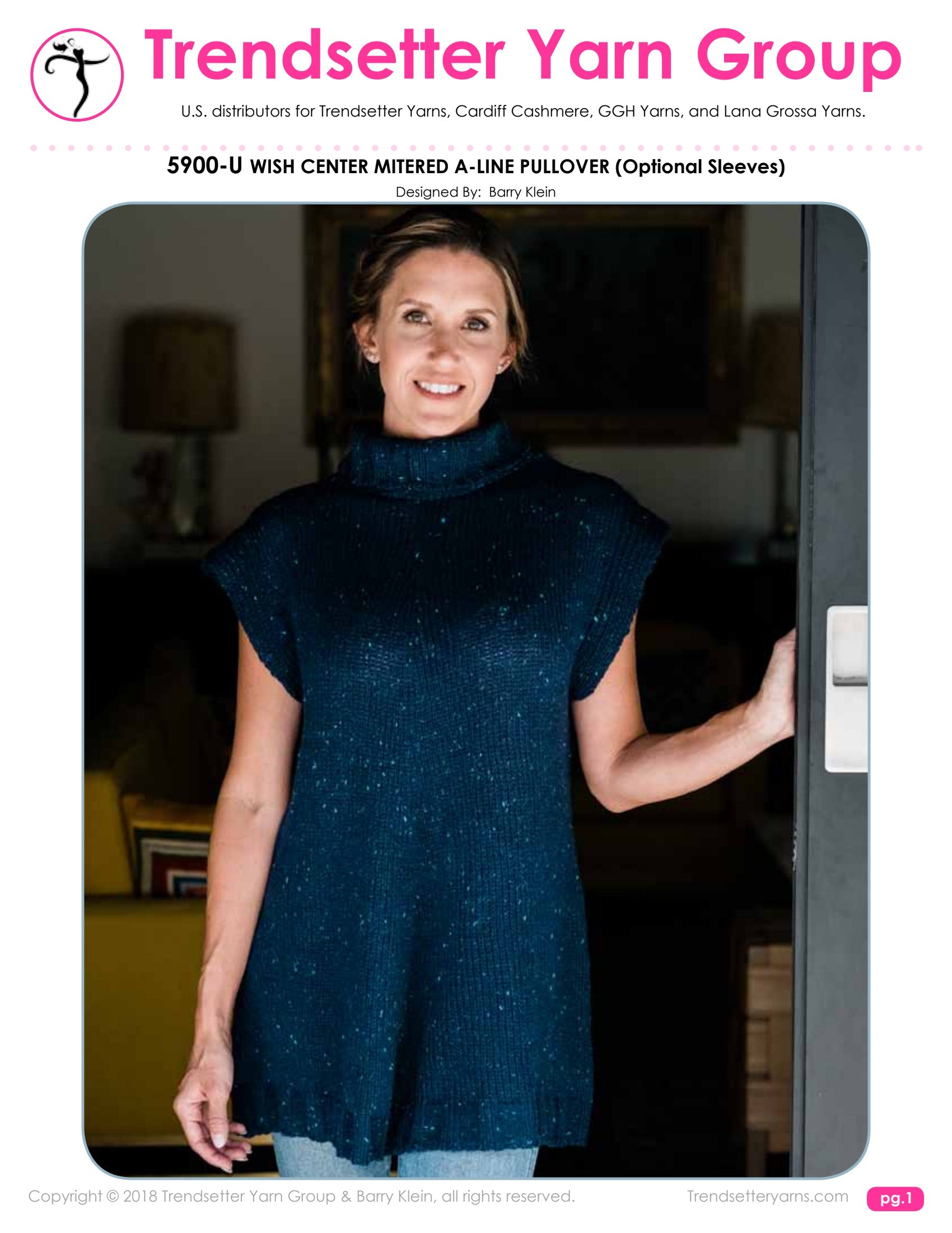 Knitting Sweater Pattern PDF Plus Size Women – Trendsetter Yarns U Wish ...